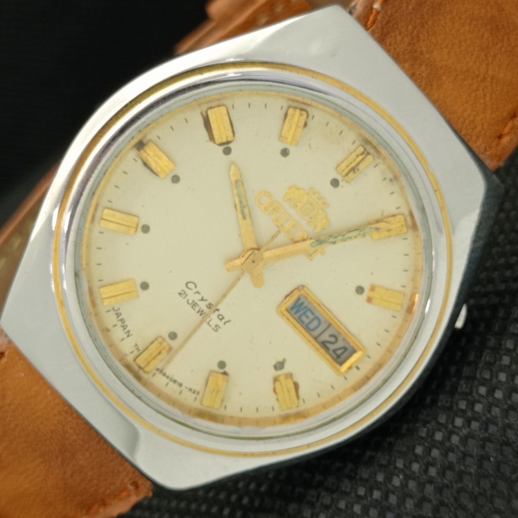 OLD ORIENT CRYSTAL AUTOMATIC 46941 JAPAN MENS WATCH 621d-a415817-1 ...