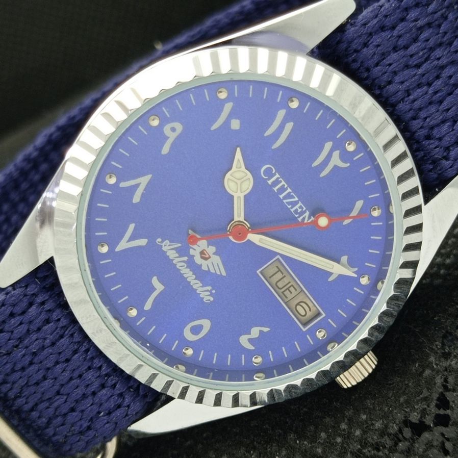 AUTHENTIC REFURBISHED CITIZEN AUTOMATIC JAPAN ARABIC BLUE DIAL WATCH ...