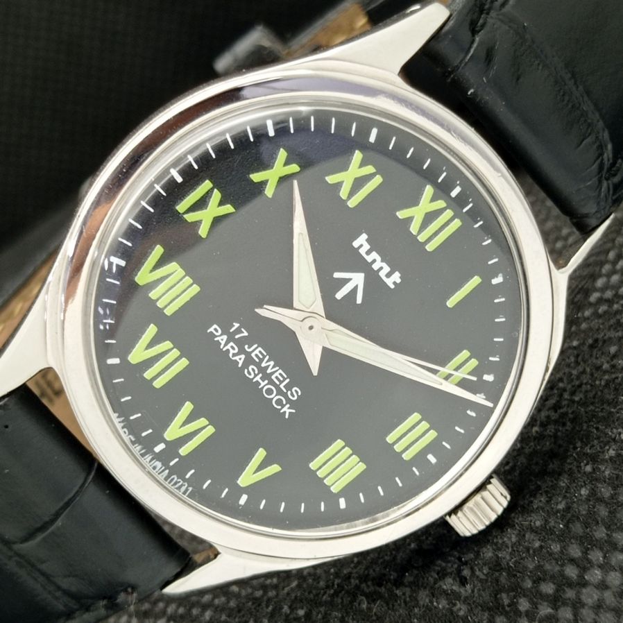 AUTHENTIC HMT INDIAN OLD HAND-WINDING BLACK DIAL WATCH a425325-a ...