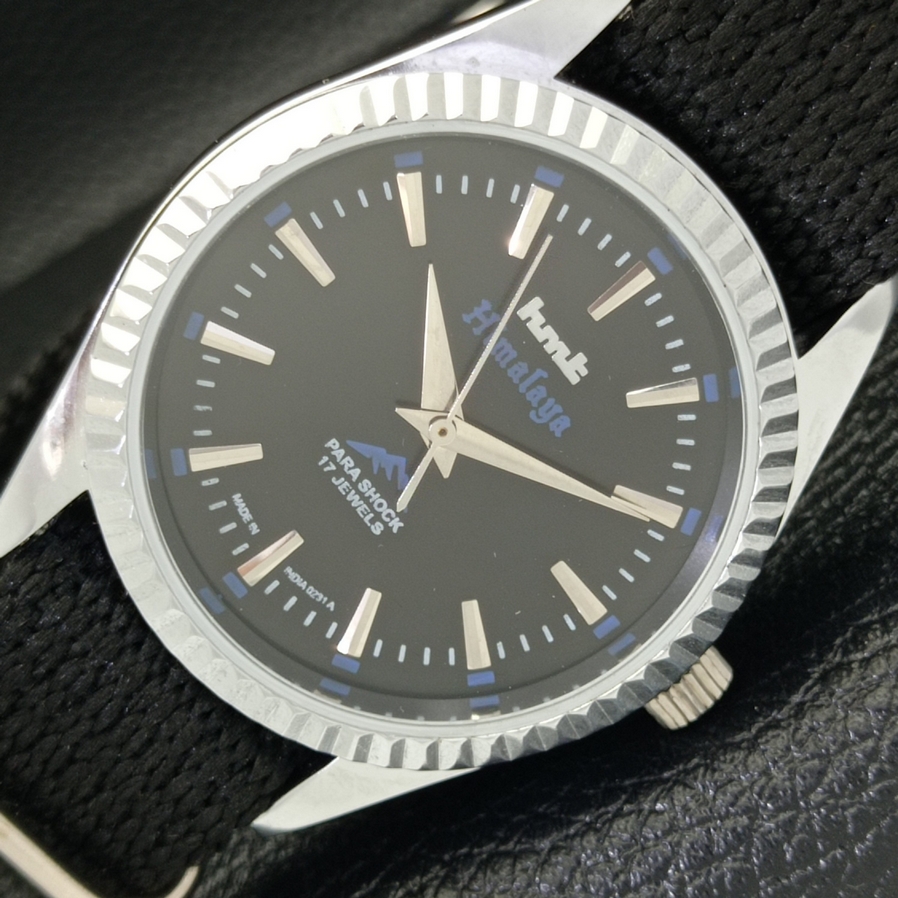 CLASSIC HMT HIMALAYA HAND-WINDING BLACK DIAL WATCH FOR MEN a426103-a ...