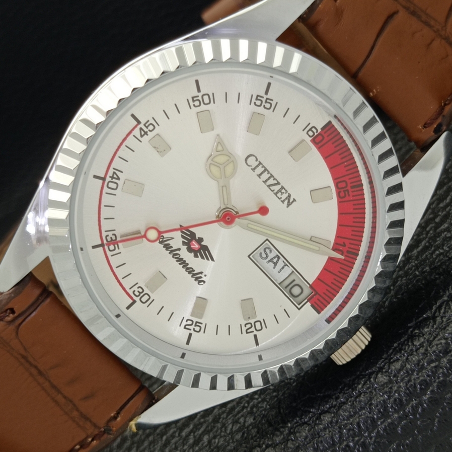 AUTHENTIC CITIZEN AUTOMATIC MENS JAPAN REFURBISHED SILVER DIAL WATCH ...