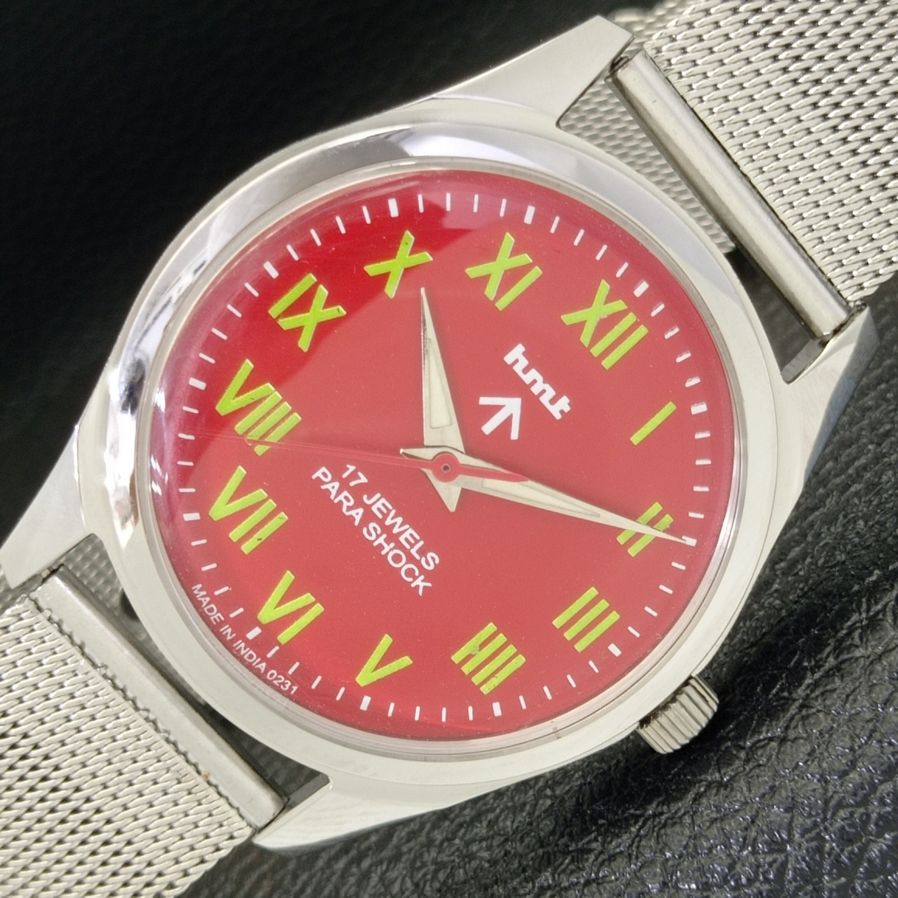 AUTHENTIC HMT INDIAN HAND-WINDING RED DIAL WRIST WATCH a426432-a ...