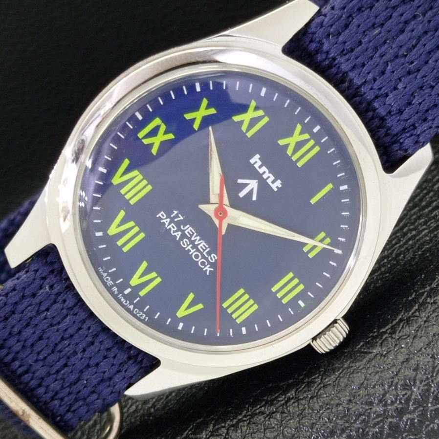 AUTHENTIC HMT HAND-WINDING MENS BLUE DIAL WRIST WATCH a426445-a ...