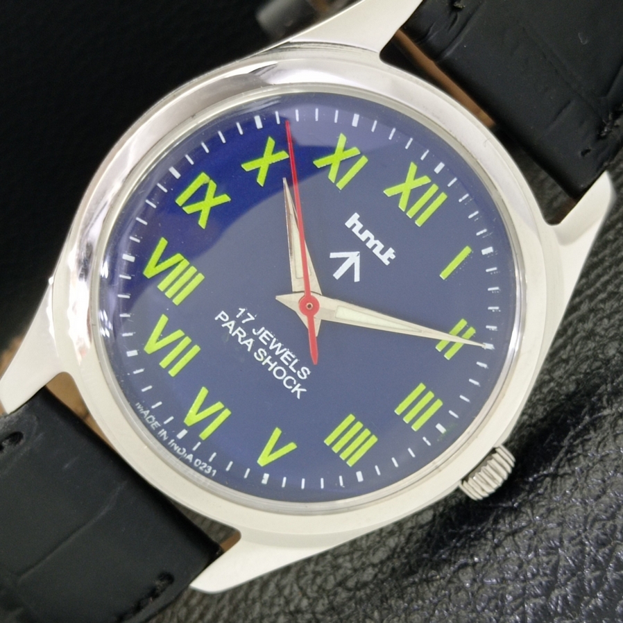 AUTHENTIC HMT INDIAN HAND-WINDING BLUE DIAL WRIST WATCH a426458-a ...