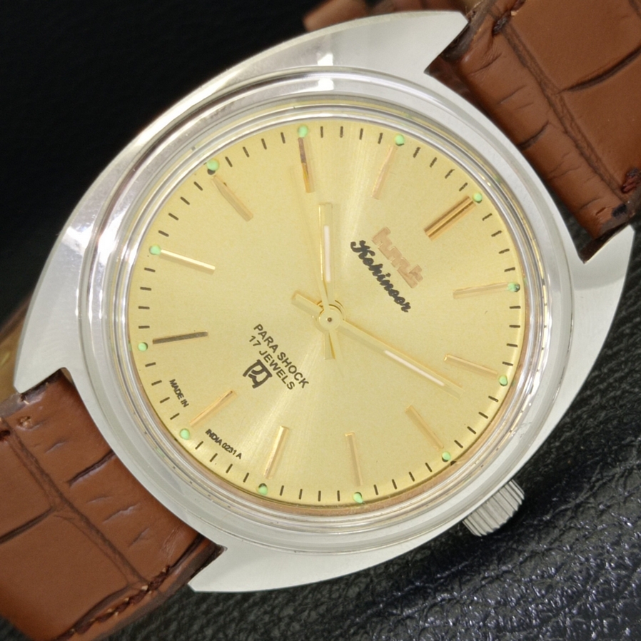AUTHENTIC HMT INDIAN HAND-WINDING GOLDEN DIAL WRIST WATCH a426502-a ...