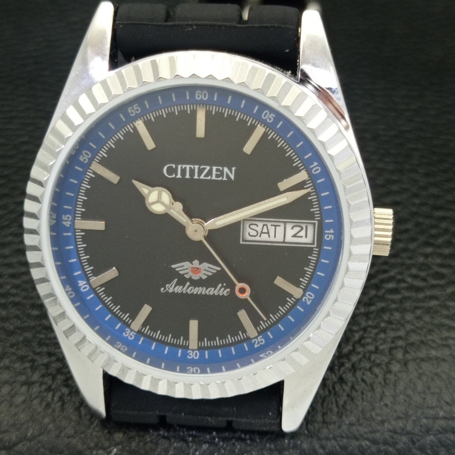 REFURBISHED CITIZEN AUTOMATIC 8200 ? DAY&DATE JAPAN BLACK DIAL WATCH ...