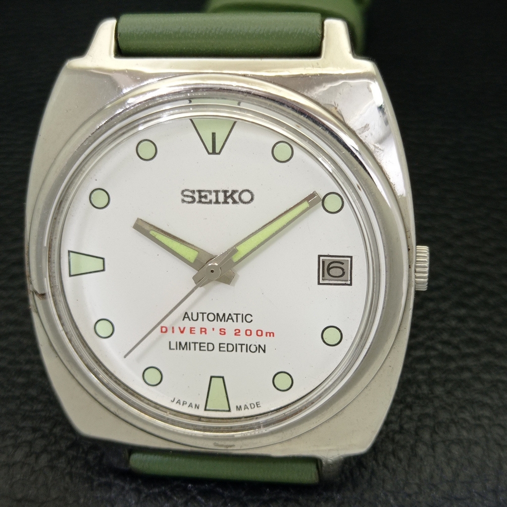VINTAGE SEIKO AUTOMATIC 7005A JAPAN MENS DATE WHITE COLOR DIAL WATCH ...