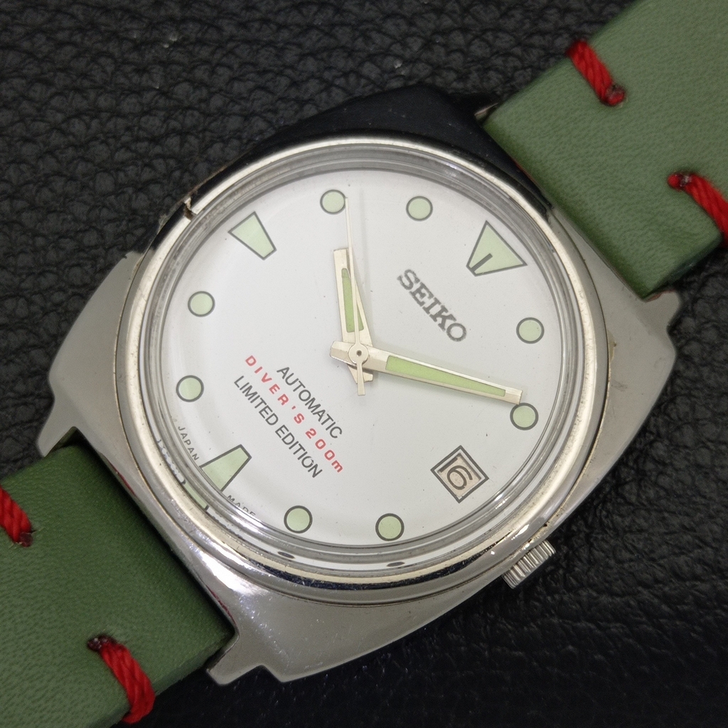VINTAGE SEIKO AUTOMATIC 7005A JAPAN MENS DATE WHITE COLOR DIAL WATCH ...