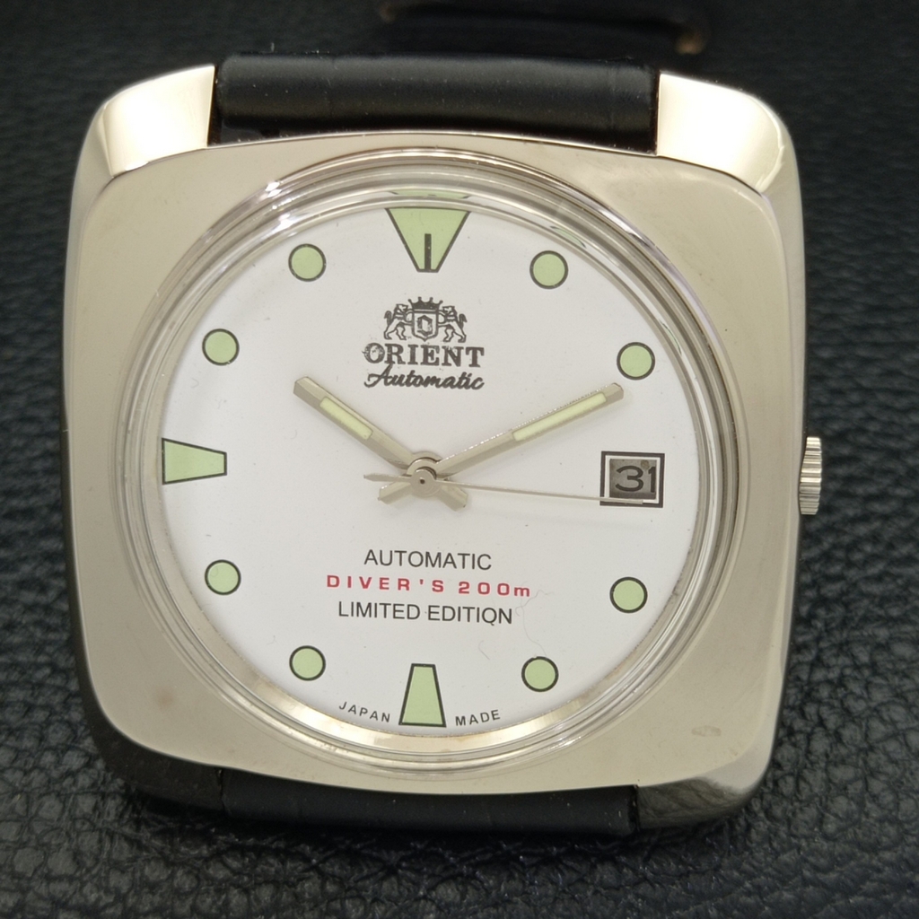 VINTAGE ORIENT AUTOMATIC 46943 JAPAN MENS DATE WHITE COLOR DIAL WATCH ...