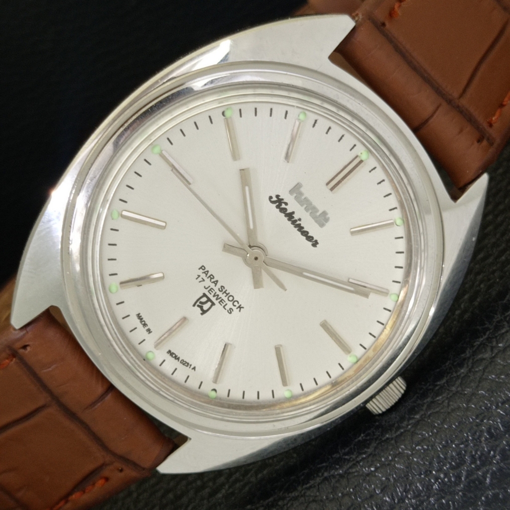 HAND-WINDING VINTAGE HMT KOHINOOR INDIAN MENS SILVER COLOR DIAL WATCH ...