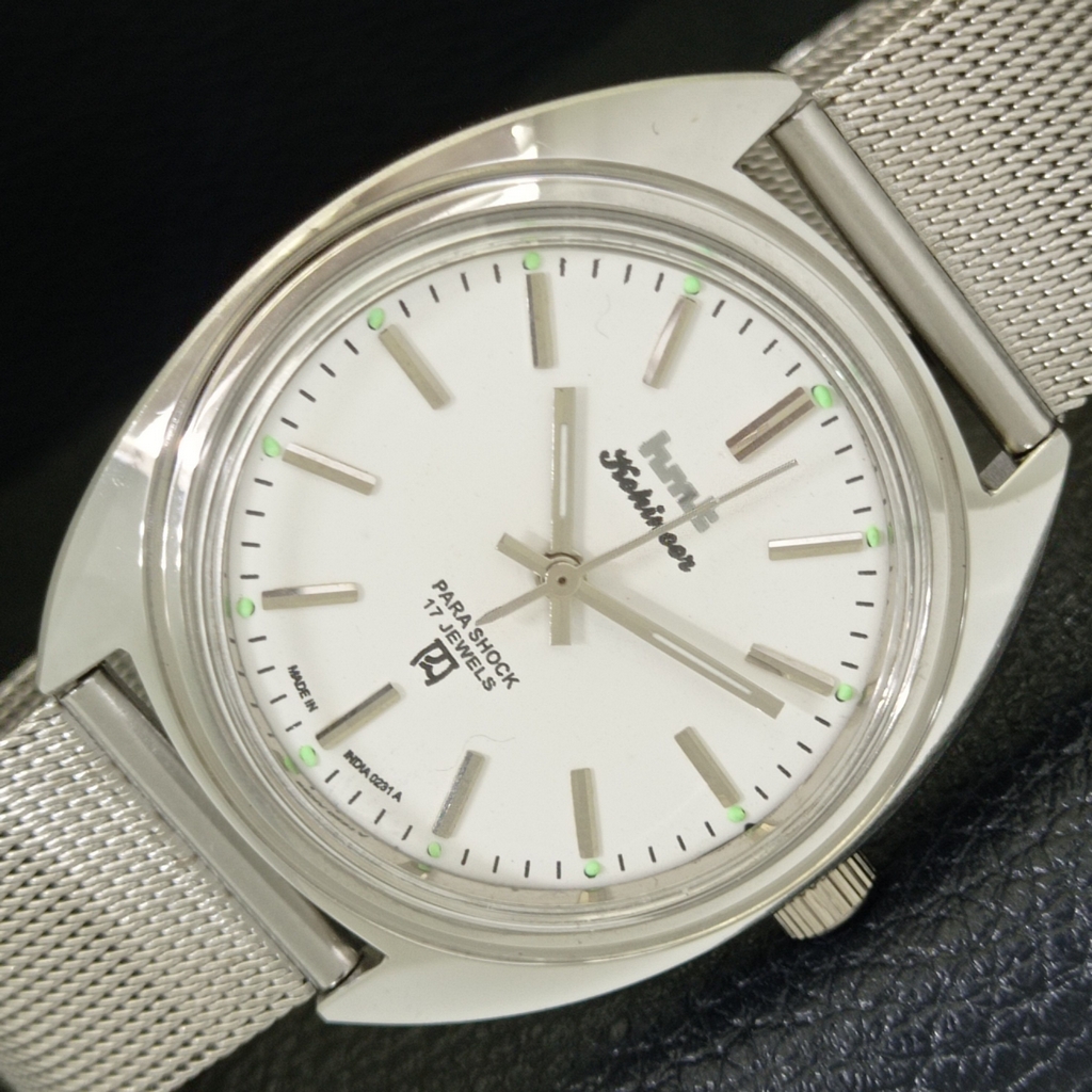 VINTAGE HMT KOHINOOR HAND-WINDING INDIAN MENS WHITE COLOR DIAL WATCH ...