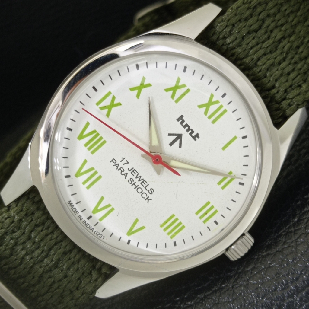 VINTAGE HMT HAND-WINDING INDIAN MENS WHITE COLOR DIAL WATCH a441060-1 ...