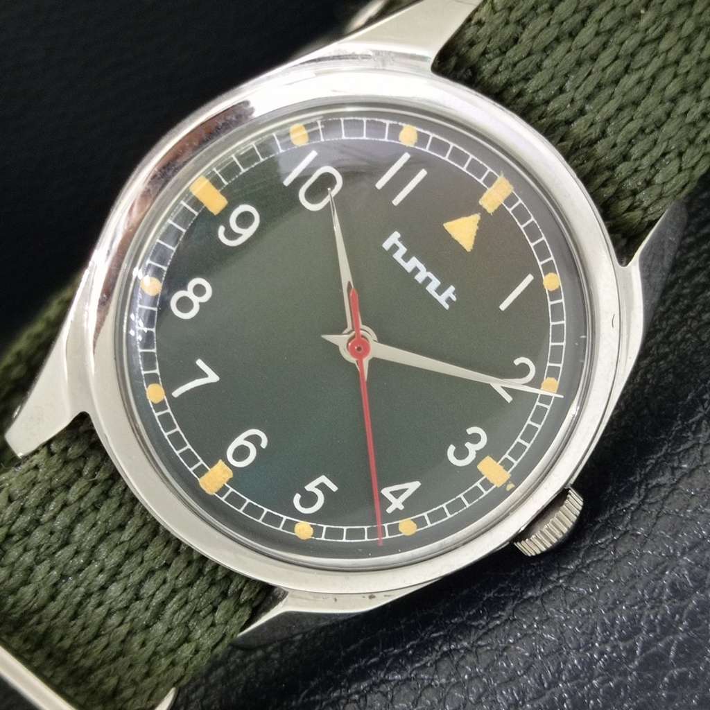 HMT HAND-WINDING INDIAN MENS VINTAGE GREEN COLOR DIAL WATCH a702839-1 ...